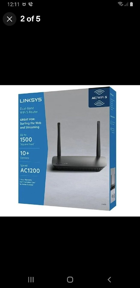 Linksys AC1200 Dual-Band Wi-Fi 5 Router - E5400 745883774005| eBay