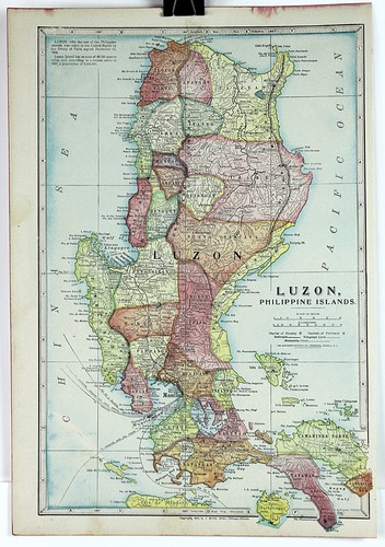 1899 Map of Luzon Philippine Islands Full Color Lithography 16.5 x 11 ...
