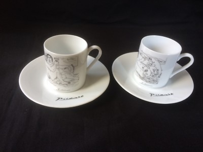 Picasso porcelain Pair Demitasse Cup Saucer Set Picasso | eBay
