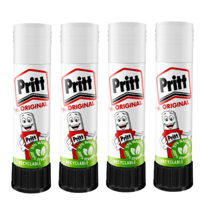 4 x Pritt Original Glue Stick 43g Non Toxic Child Friendly Art Craft ...