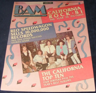 BAM magazine December 26 1981 #120 REO Speedwagon Sells 10,000,000 ...