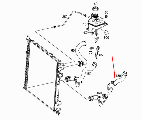 NEW MERCEDES-BENZ GLE W166 ENGINE COOLANT HOSE A1665010482 ORIGINAL | eBay