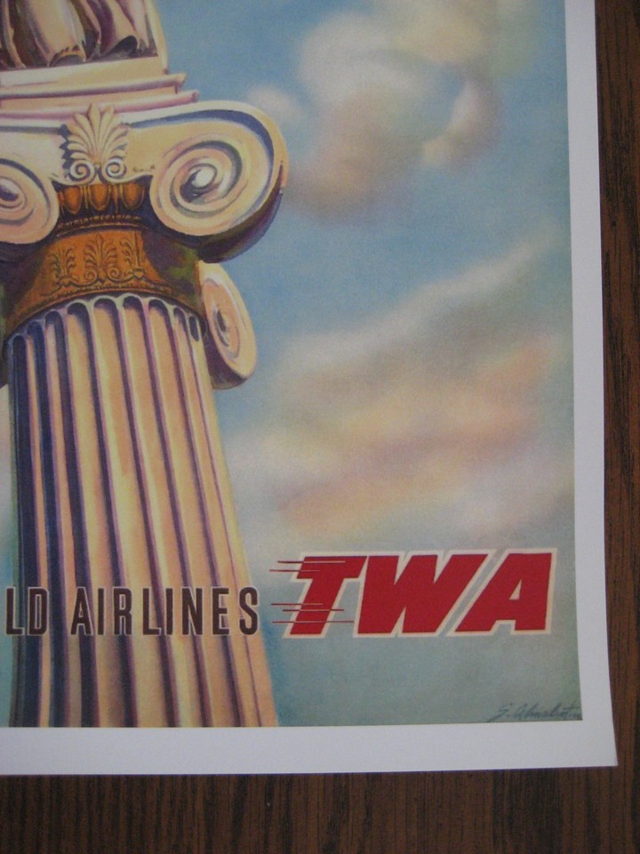 TWA Airline ( GREECE ) 11" x 17" Collector's Travel Poster | eBay