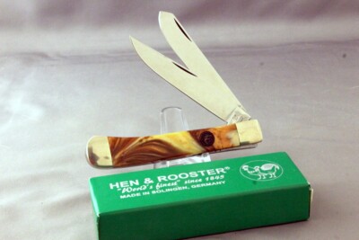 HEN & ROOSTER 312-CL Trapper Knife from Bertram Cut. Acrylic Handles ...