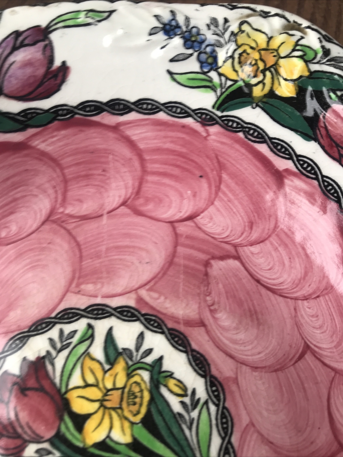 RARE Vintage Maling Pottery BOWL in Spring Flowers Pattern AS FOUND ...