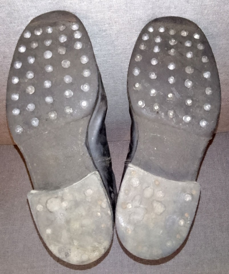 WW2 Original Red Army Long Marching Boots Black Leather Cymbals ...