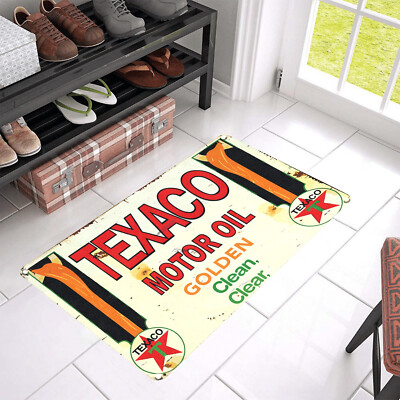 Vintage Style "Texaco Motor Oil" Door Mat Rug Mat Indoor Outdoor Decor ...