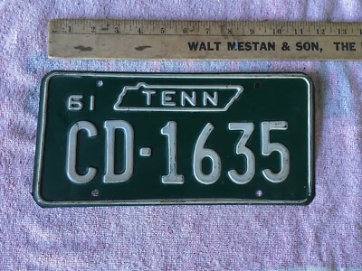 1961 Original Tennessee Civil Defense License plate CD-1635 | eBay
