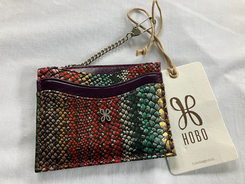 Hobo International Leather Max Card Case Holiday Stripe NWT | eBay
