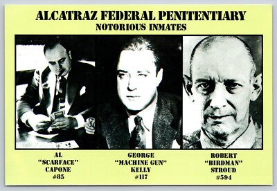 Postcard Alcatraz Federal Penitentiary Notorious Inmates Al Capone ...