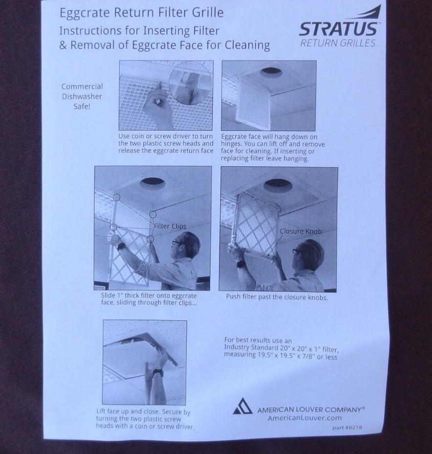 American Louver Stratus STR-ERFG-W Eggcrate Return Filter Grille No ...