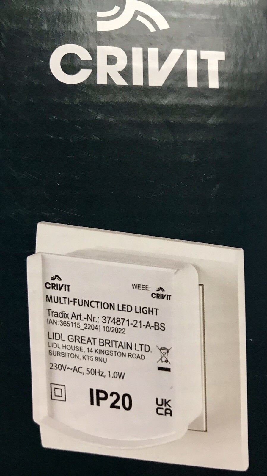 🇩🇪Crivit Multi-Function Led Light Recharge able,Torch,Twilight&Mention ...