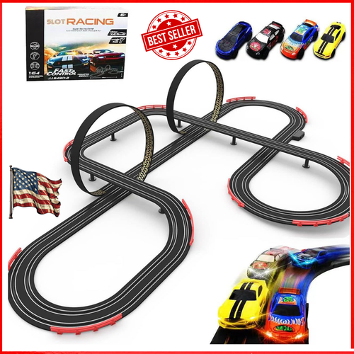 Slot Car Race Track Set Electric Powered Race Track Dual Racing Car ...