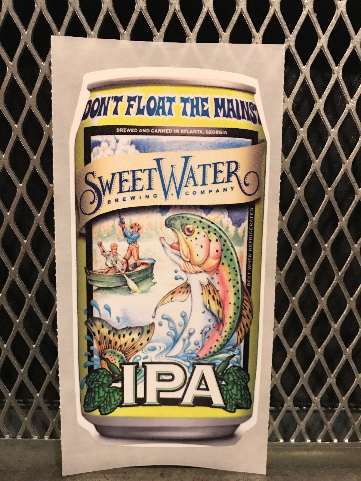 SWEETWATER BREWING Atlanta GA ~ IPA ~ Fish Logo ~ CAN Shaped Sticker ...