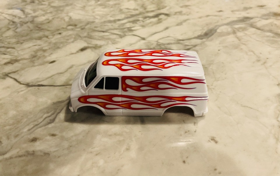 Auto World AFX Custom Auto World Flamed Dodge Street Van Body Slot Car ...