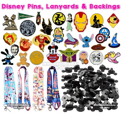 DISNEY TRADING PINS, LANYARDS & PIN BACKS PACK TRADING PIN CHOOSE LOT ...