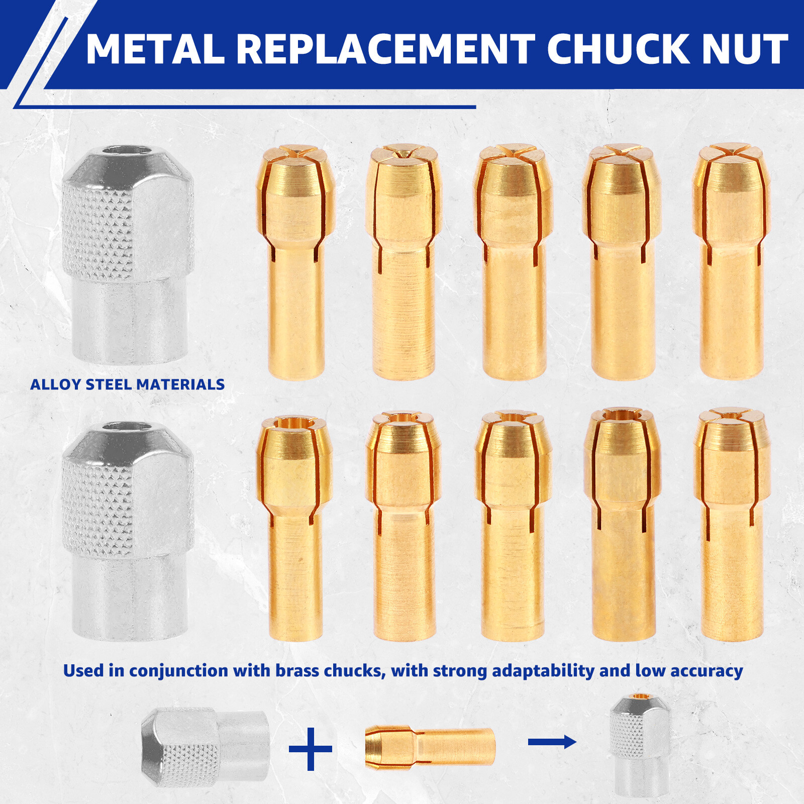 28Pcs Drill Chuck Collet Set Metal Chuck Collet Kit Sturdy 1/32inch to ...