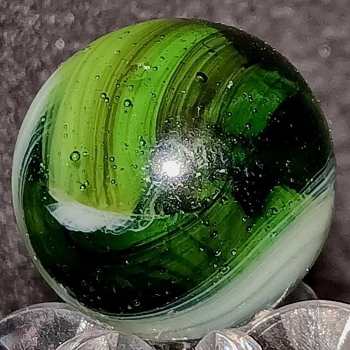 Antique M.F.C Oxblood Slag Marble. .68" "Green Brick" RARE & VHTF ...