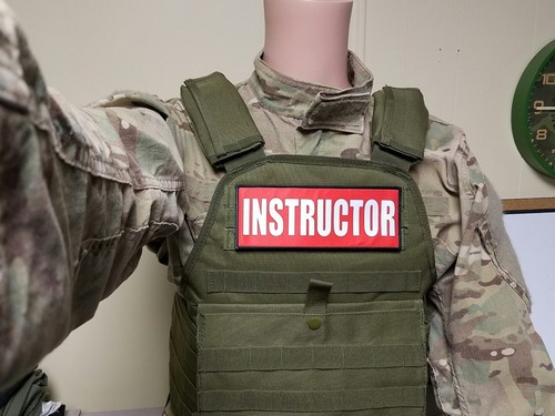 3x8" INSTRUCTOR RED HOOK VEST PATCH POLICE MILITARY CONTRACTOR CHP CC ...