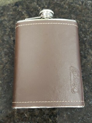 Coleman 8-Oz Tailgater Flask • Stainless Steel • Insulated • Leather ...