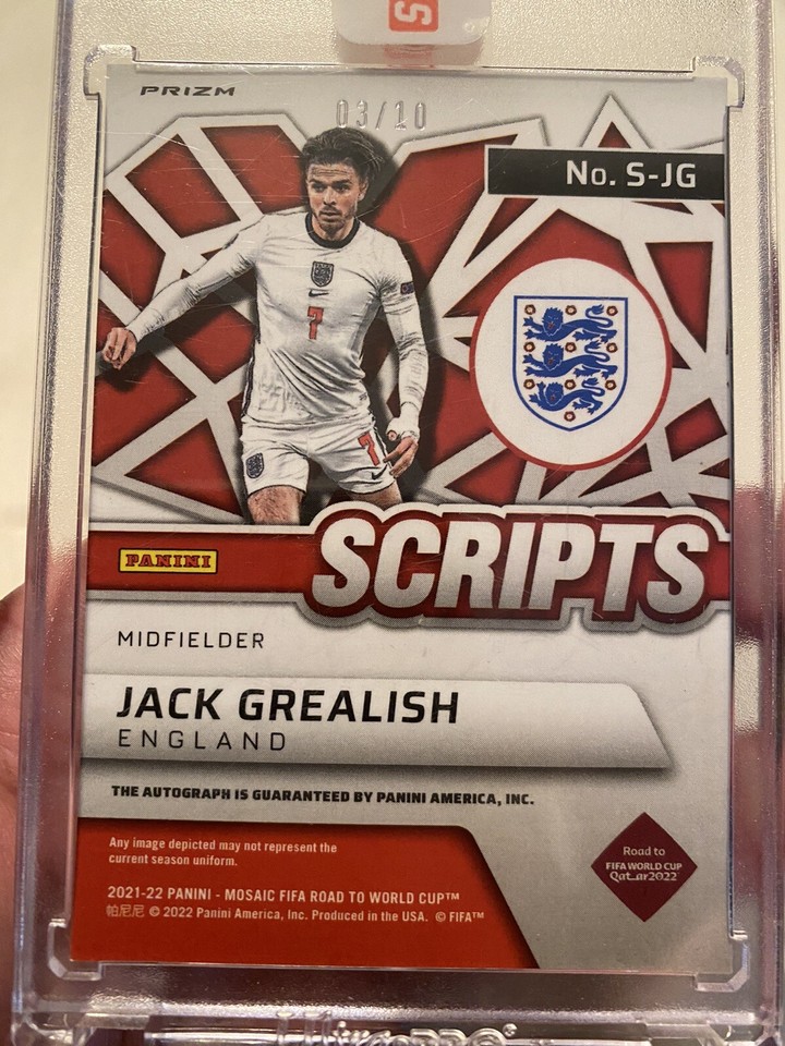 2021-22 Jack Grealish Auto 3/10 Panini Scripts Gold (Redemption) | eBay