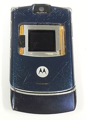 Motorola RAZR V3 - Cosmic Blue ( AT&T / Cingular ) Cellular Flip Phone ...