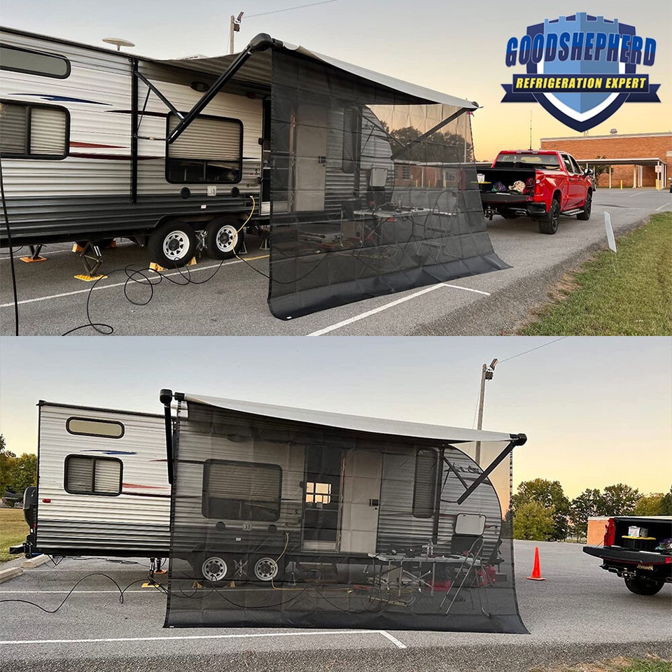 90% RV Awning Sun Shade Privacy Screen 11'-21' for Camper Canopy ...