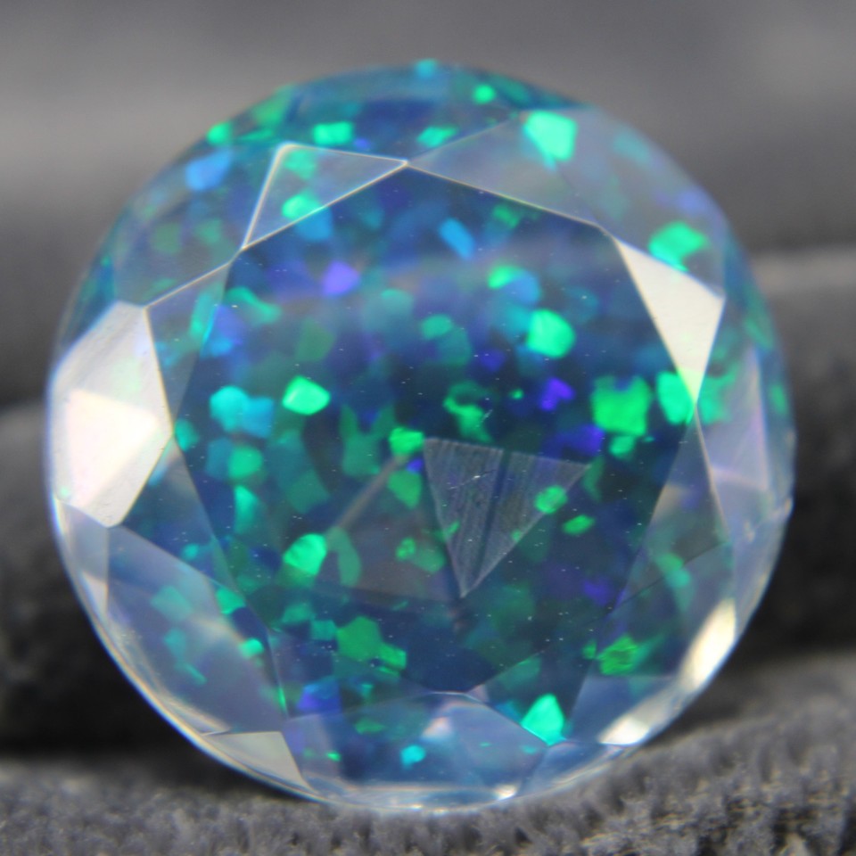 13.60 Ct Round Cut Fire Opal Triplet Multi Color Loose Gemstones ...