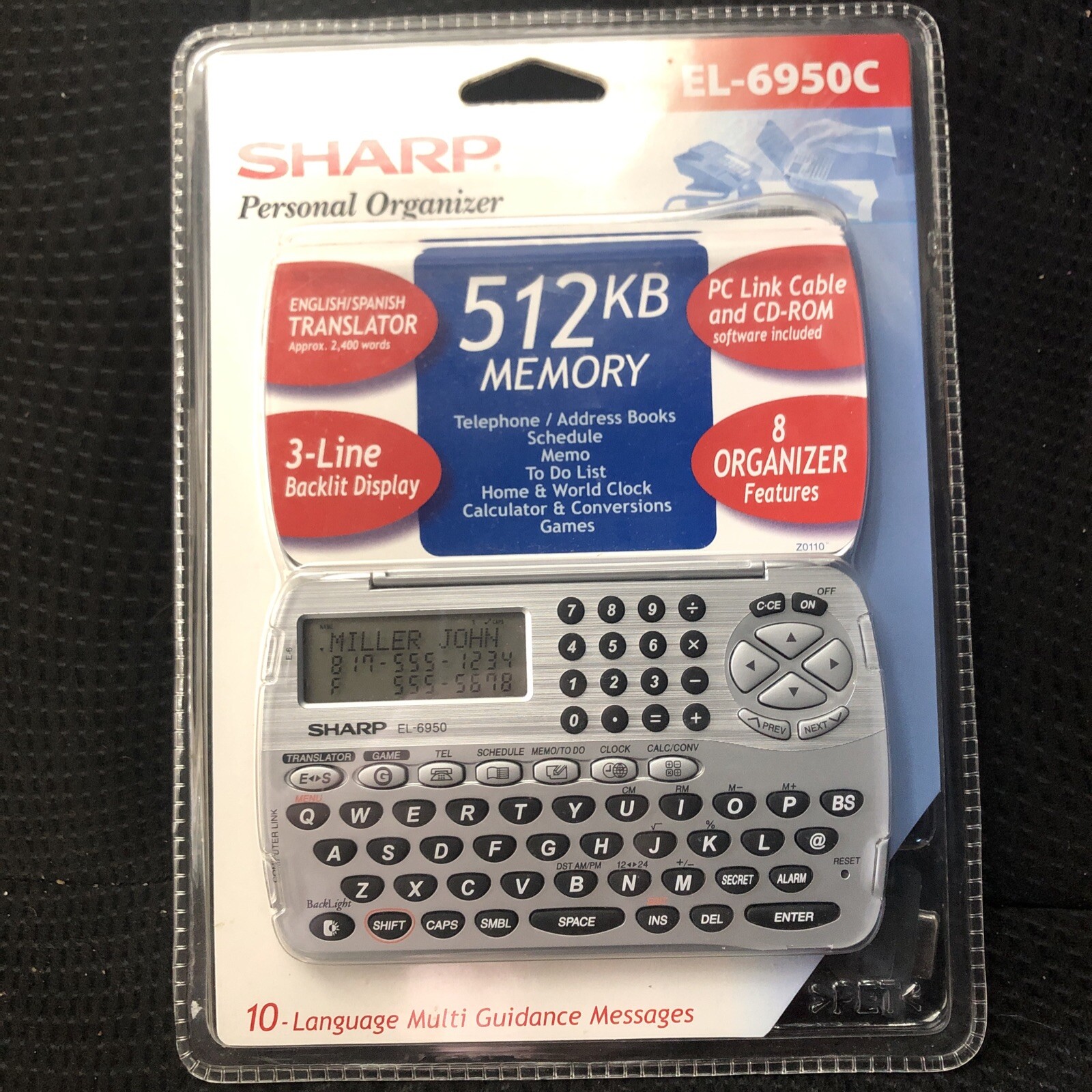 New Sharp Personal Organizer EL-6950C Spanish Translator Phone Address ...