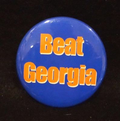 BEAT GEORGIA Florida Gators Rivalry College 2.25"Dia Button Pin Royal ...