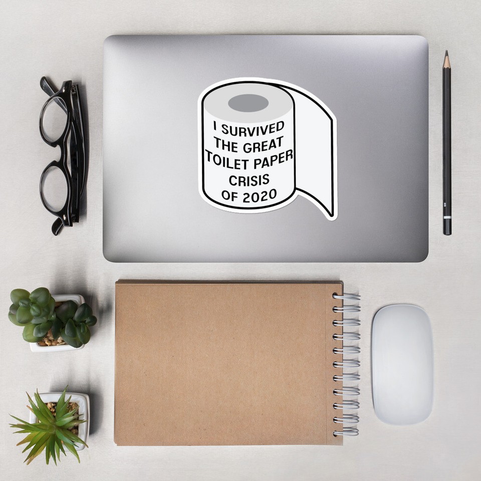 Toilet Paper Quarantine Sticker Social Distancing Funny Isolation Virus ...