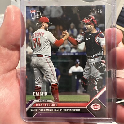 2023 Topps Now #435 Ricky Karcher Call-Up Cincinnati Reds PURPLE ...