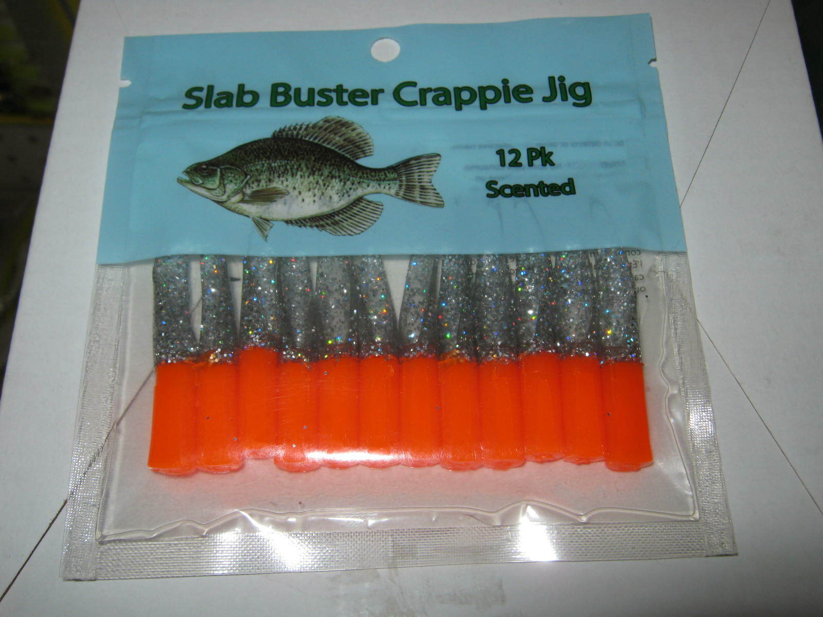 slab buster 2 inch crappie jigs ( orange and silver flash) | eBay