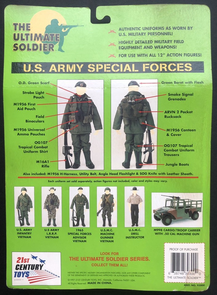 1997 The Ultimate Soldier US Army Special Forces Uniforms & Weapons 1/6 ...