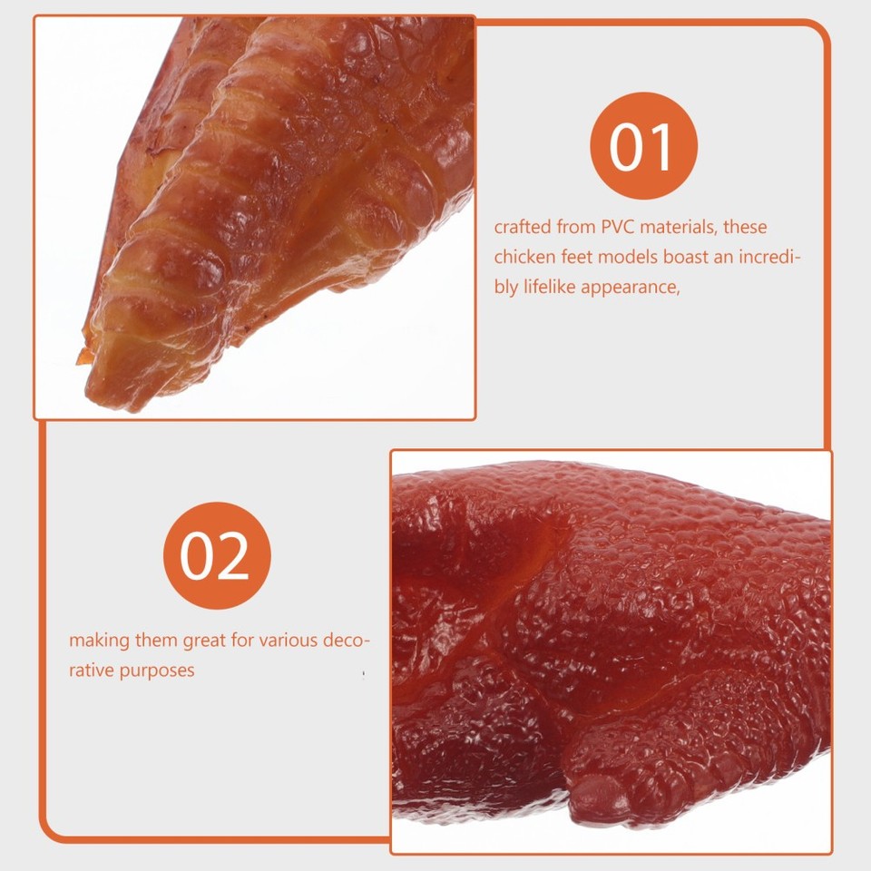 2 Pcs Faux Chicken Foot Decor Realistic Feet Party Favors Artificial ...