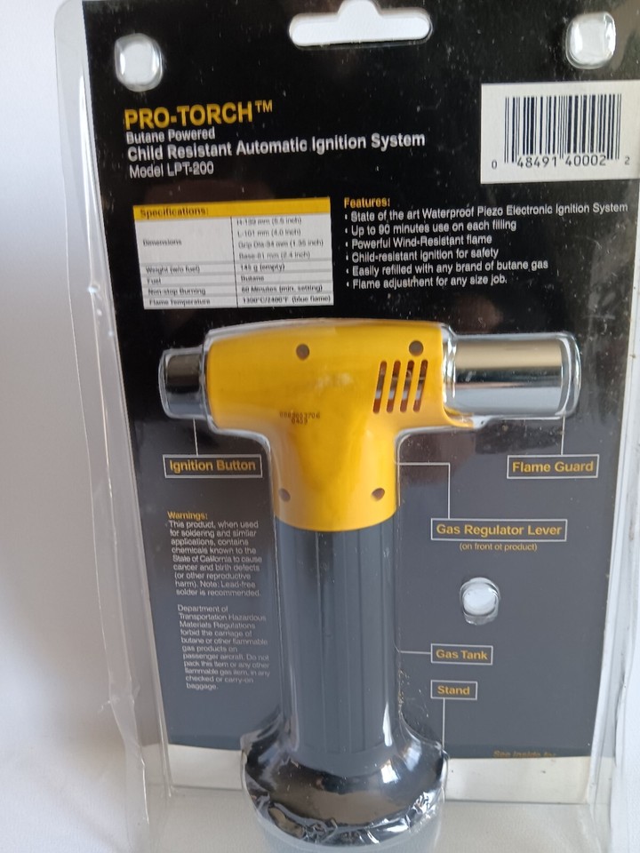 Wall Lenk Pro-Torch Butane Powered Child Resistent Automated Ignition ...