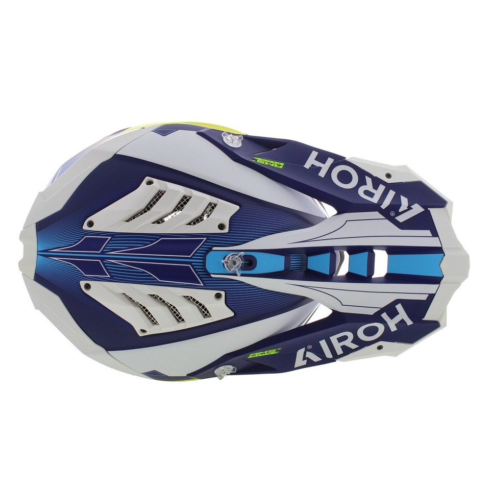 Airoh Helmet Aviator 3 AMS² Saber Matt Blue White Yellow | eBay