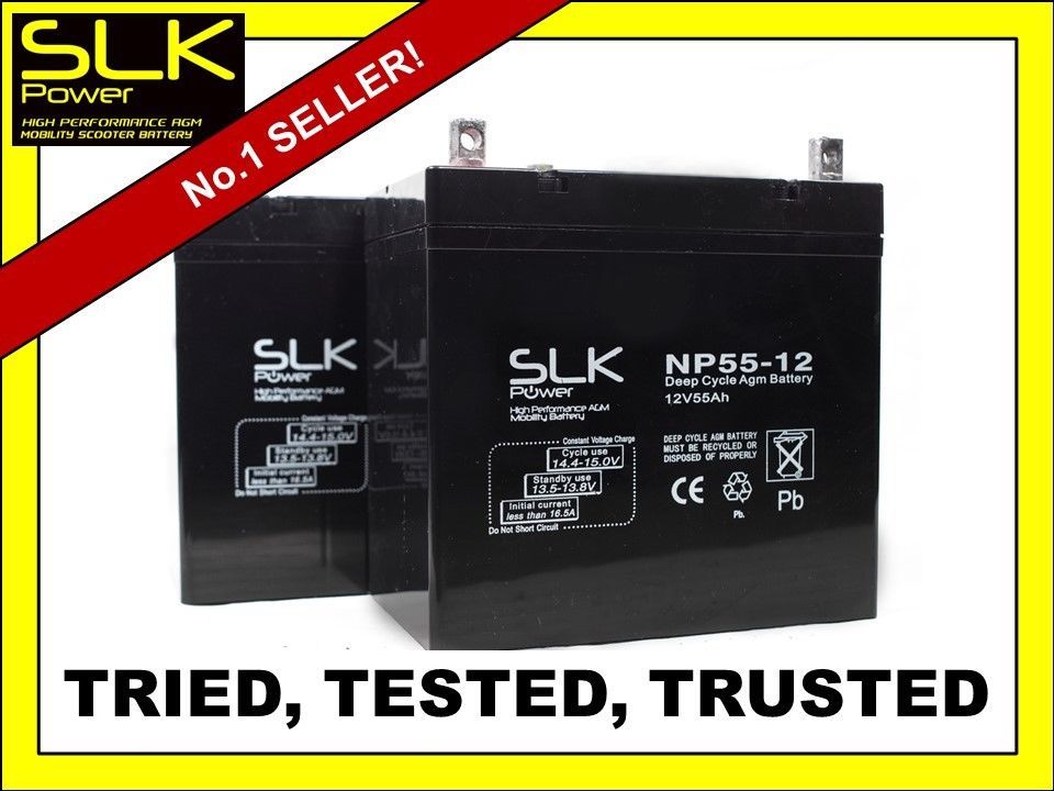 2 x 12v MOBILITY SCOOTER BATTERIES TGA QUINGO PRIDE SHOPRIDER MOBILITY ...