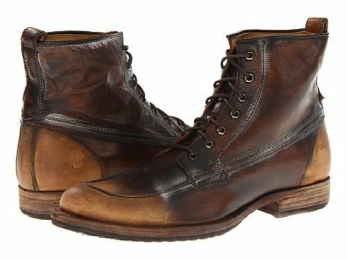 Mens Handmade Boots Brown Distressed Lace Up Military Combat Formal ...