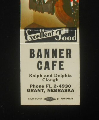 1960s Banner Cafe Ralph and Delphia Clough Grant NE Perkins Co ...