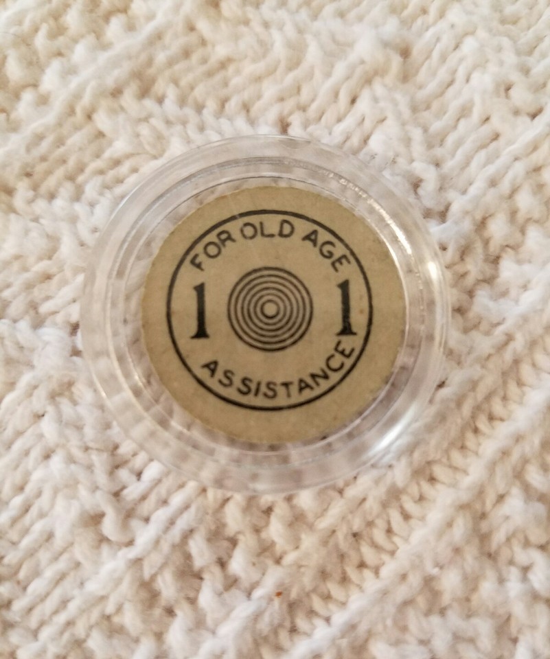 Sales Tax Token Oklahoma paper Sales For Old Age Assistance 1 Token | eBay