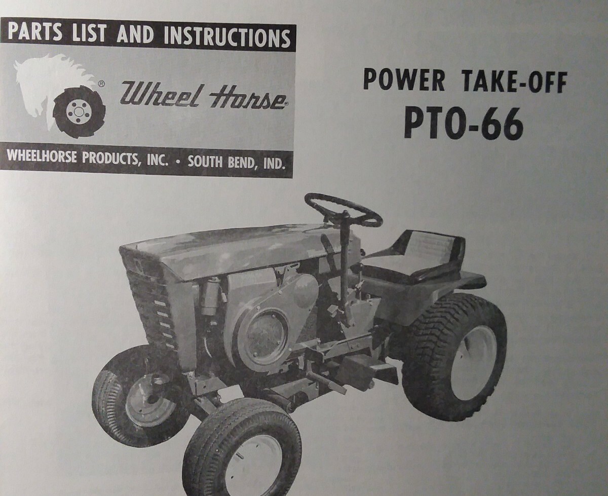 Wheel Horse Lawn Garden Tractor PTO Power Take-Off Kit Owner & Parts (6 ...