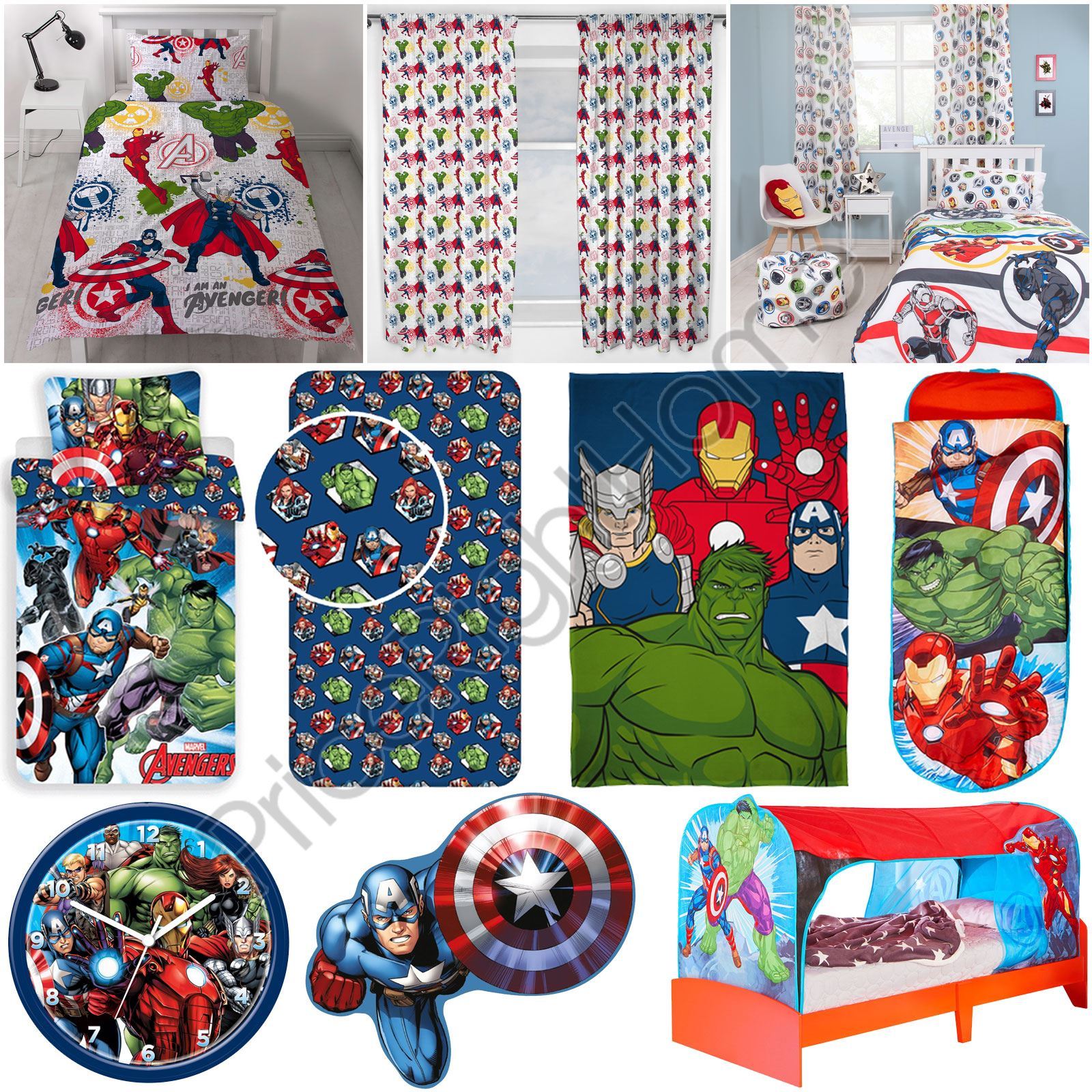 AVENGERS BEDROOM MARVEL COMICS - DUVET COVER SETS | BLANKETS | LAMP ...