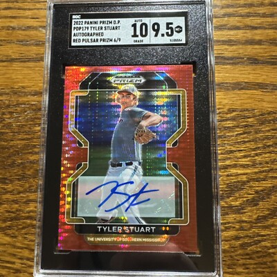 2022 Panini Prizm Draft Picks 6/9 Tyler Stuart Red Pulsar Auto Ssp Sgc ...