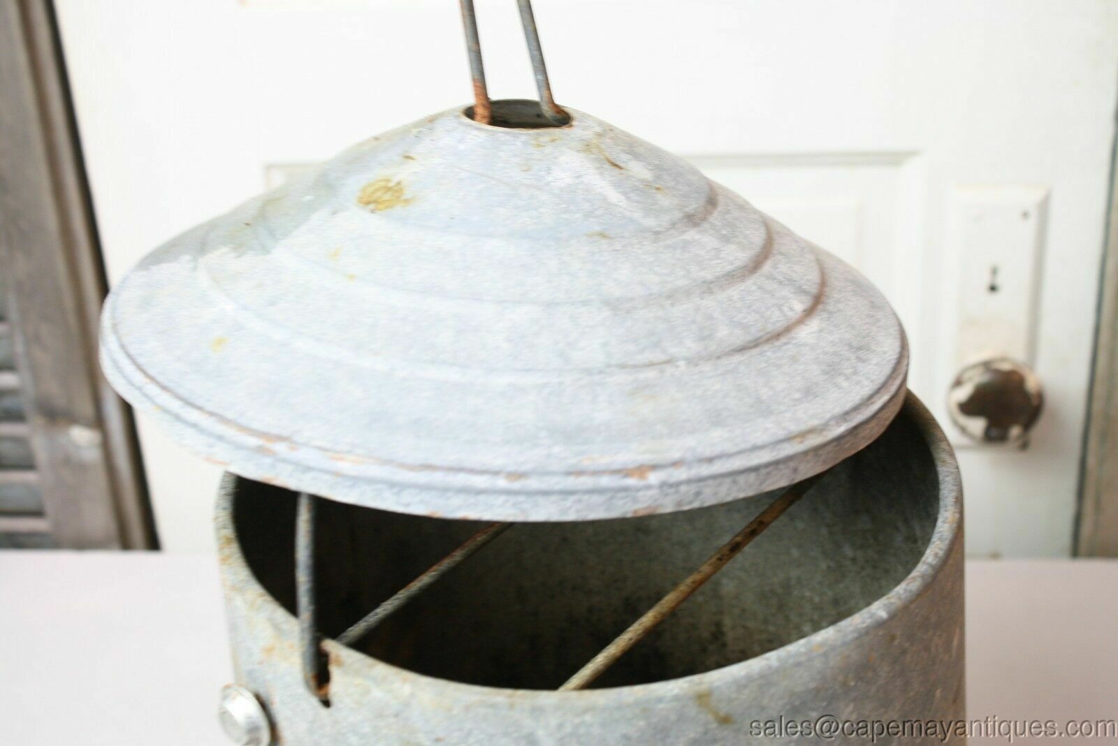Galvanized Chicken Feeder Rusty Used Barn Farm home Decor Repurpose to ...