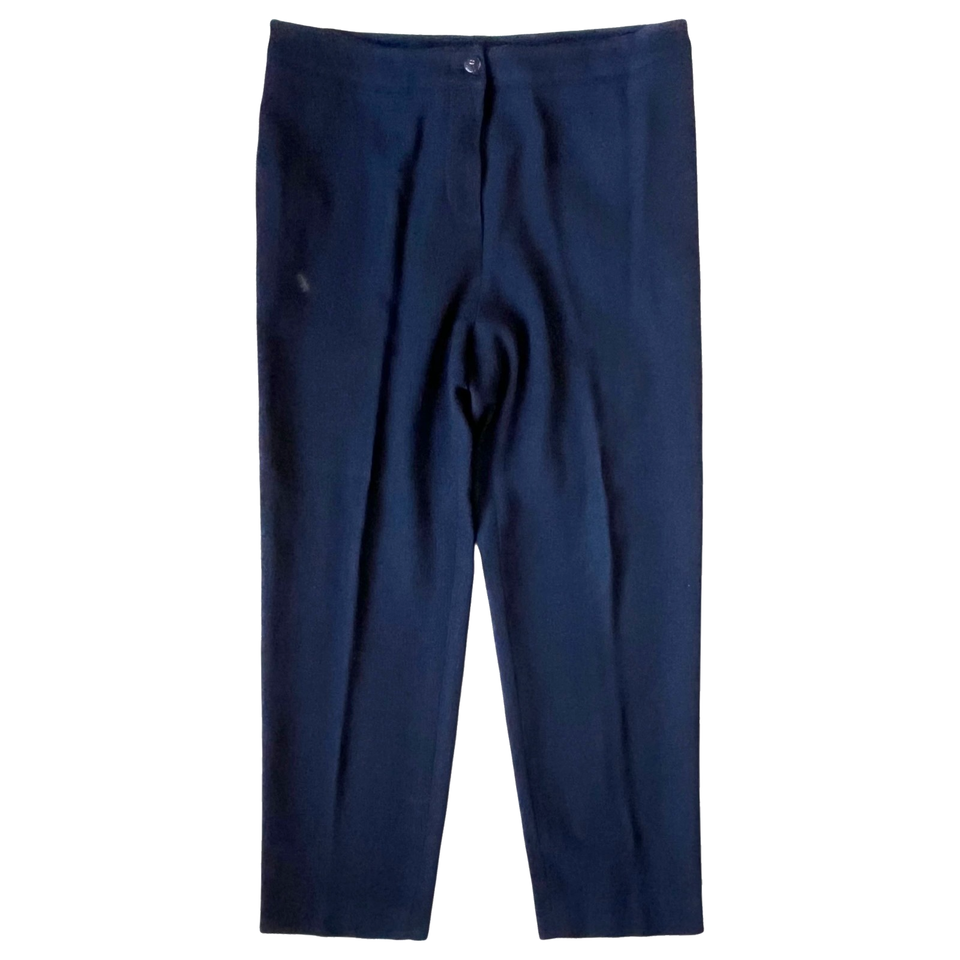 Chanel Vintage Fall 2003 Black Wool Mid-Rise CC Button Straight Leg ...