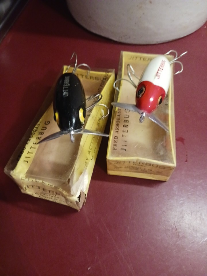Vintage Fred Arbogast Bass Topwater Surface Jitterbug Fishing Lures Lot ...