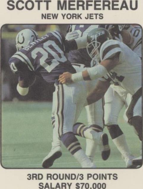 1989 NFL Franchise Game Player Cards - Scott Mersereau (RC) for sale ...