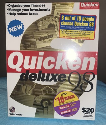 Quicken Deluxe 98 Financial Solutions New Sealed For Windows | eBay