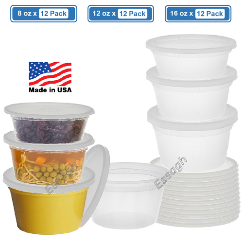 Heavy Duty Plastic Deli Containers with Leakproof Lids [36 Sets/Combo ...